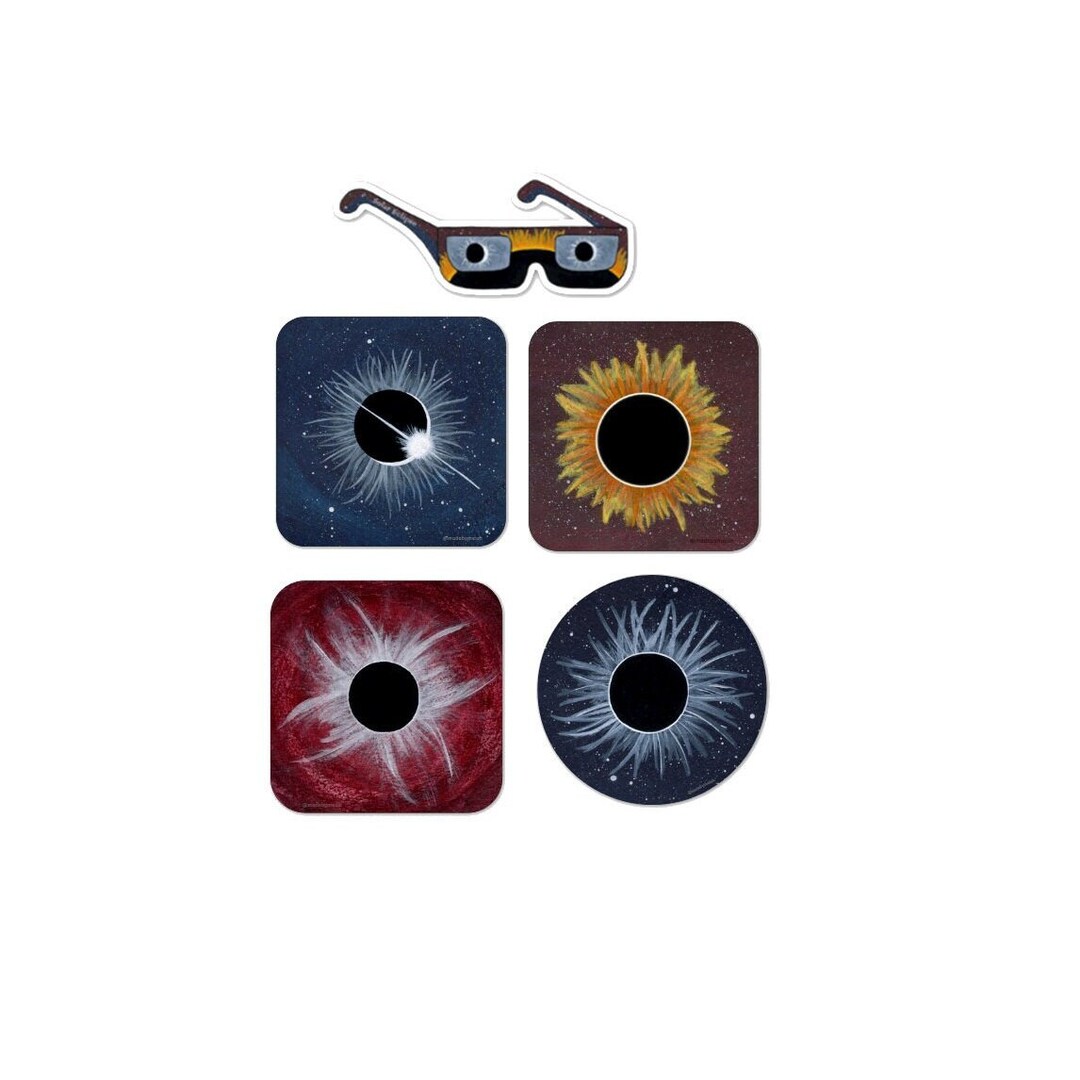 Solar Eclipse Sticker SET of 5 - Waterproof/ UV Resistant - Etsy