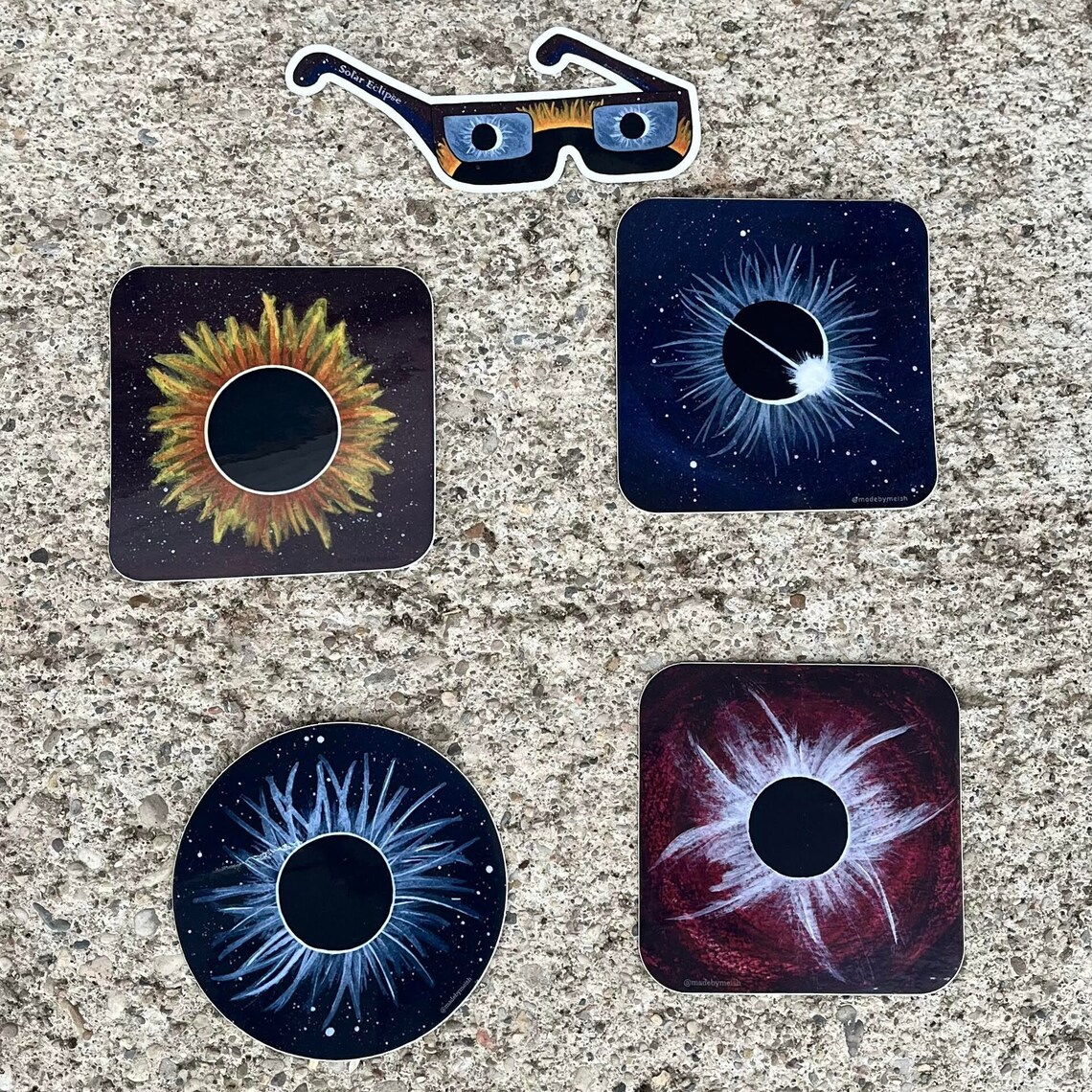 Solar Eclipse Sticker SET of 5 - Waterproof/ UV Resistant - Etsy