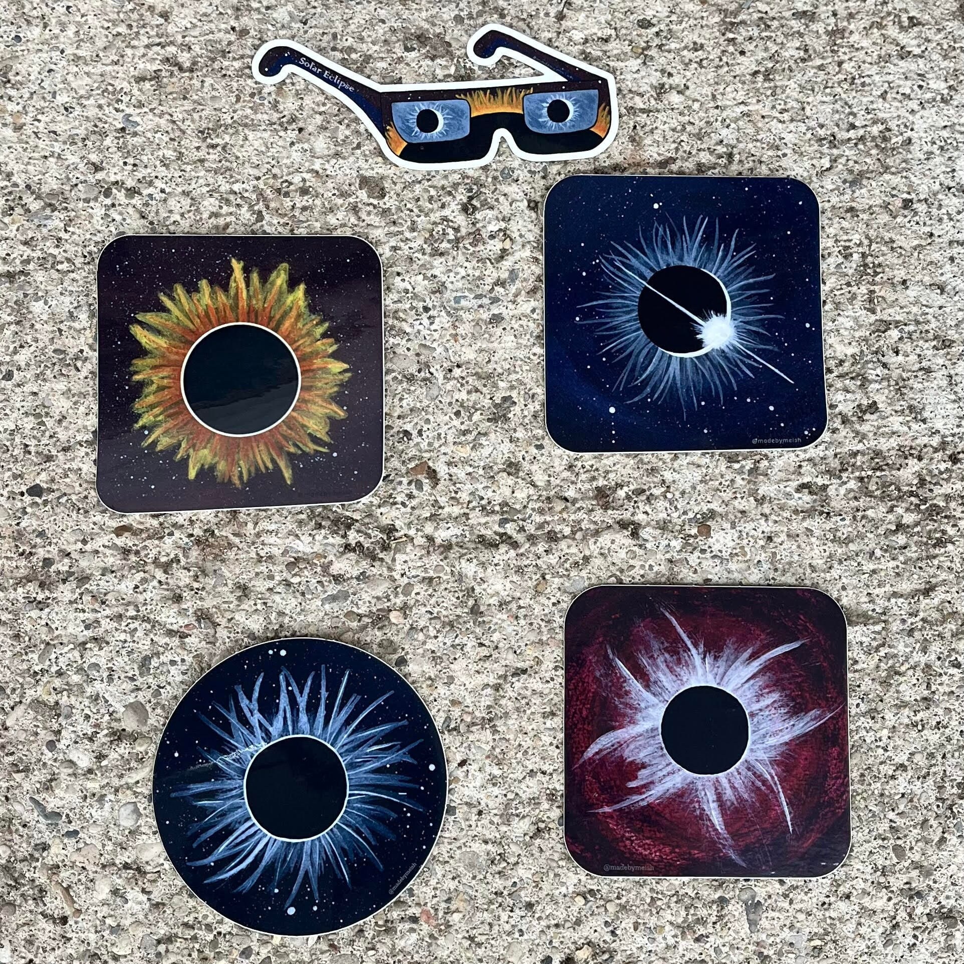 Solar Eclipse Sticker SET of 5 - Waterproof/ UV Resistant - Etsy