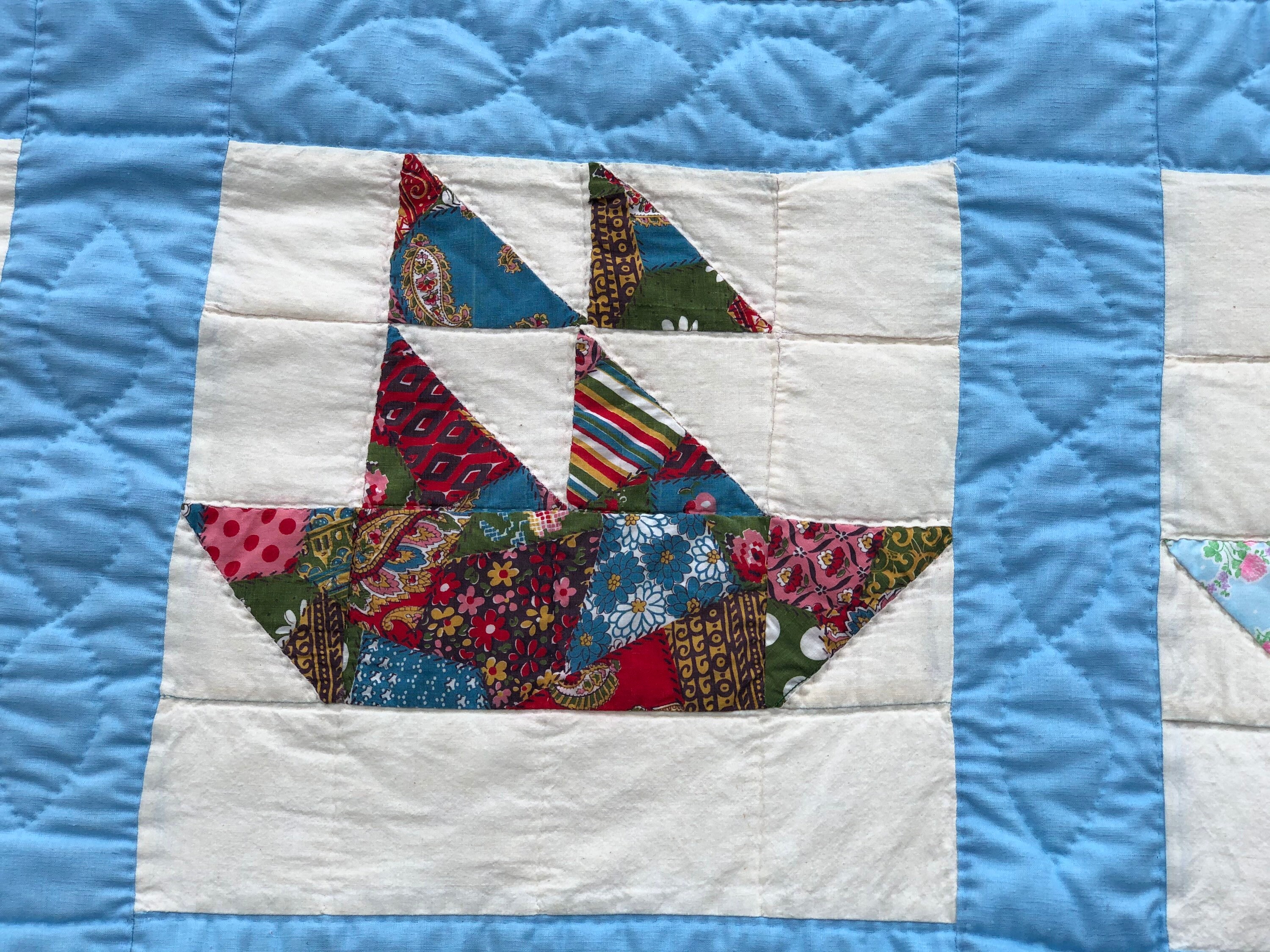 Vintage Sail Boat Quilt Sail Boat Quilt Nautical Quilt | Etsy