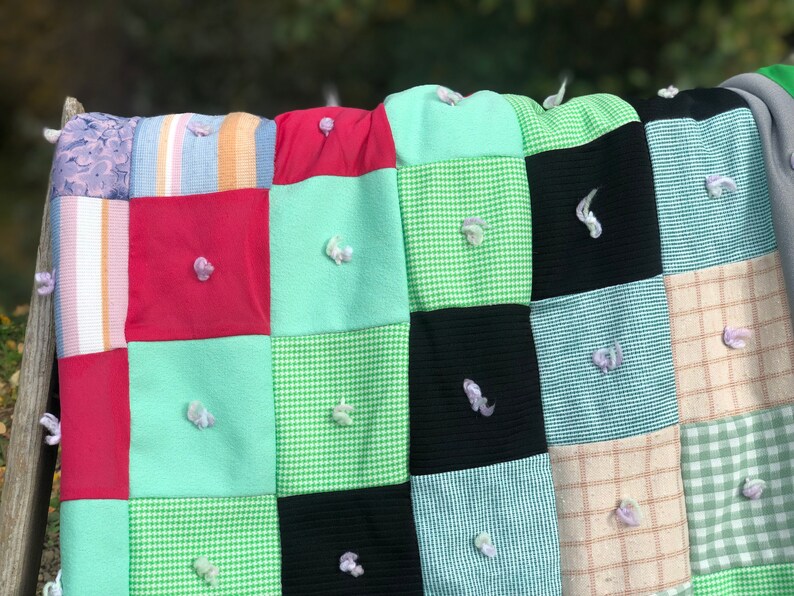 Vintage Green Patchwork Quilt Warm Quilt Polyester Quilt - Etsy