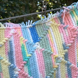 Beautiful, Vintage, Heavy, Pastel Afghan, Vintage Afghan, Blue Yellow ...