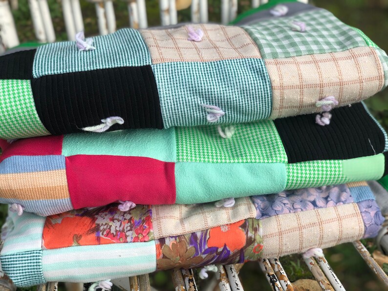 Vintage Green Patchwork Quilt Warm Quilt Polyester Quilt - Etsy