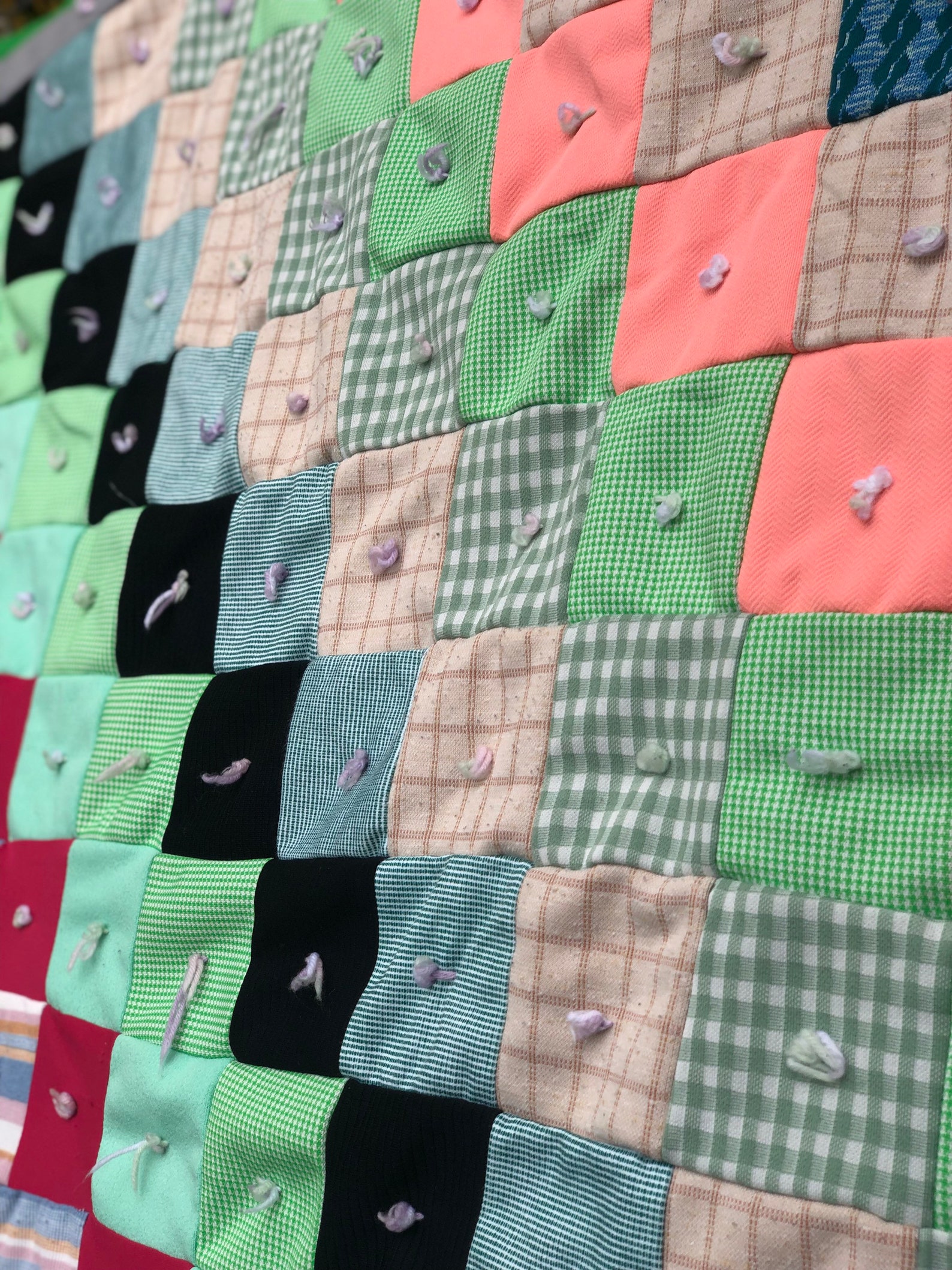 Vintage Green Patchwork Quilt Warm Quilt Polyester Quilt - Etsy
