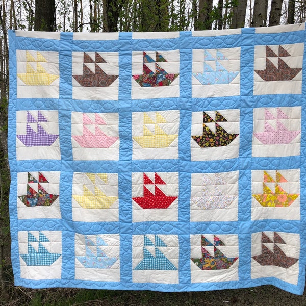 Boat Quilt - Etsy