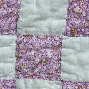 B) Beautiful Lavender & White Floral Patchwork Quilt Piece, Crafters ...