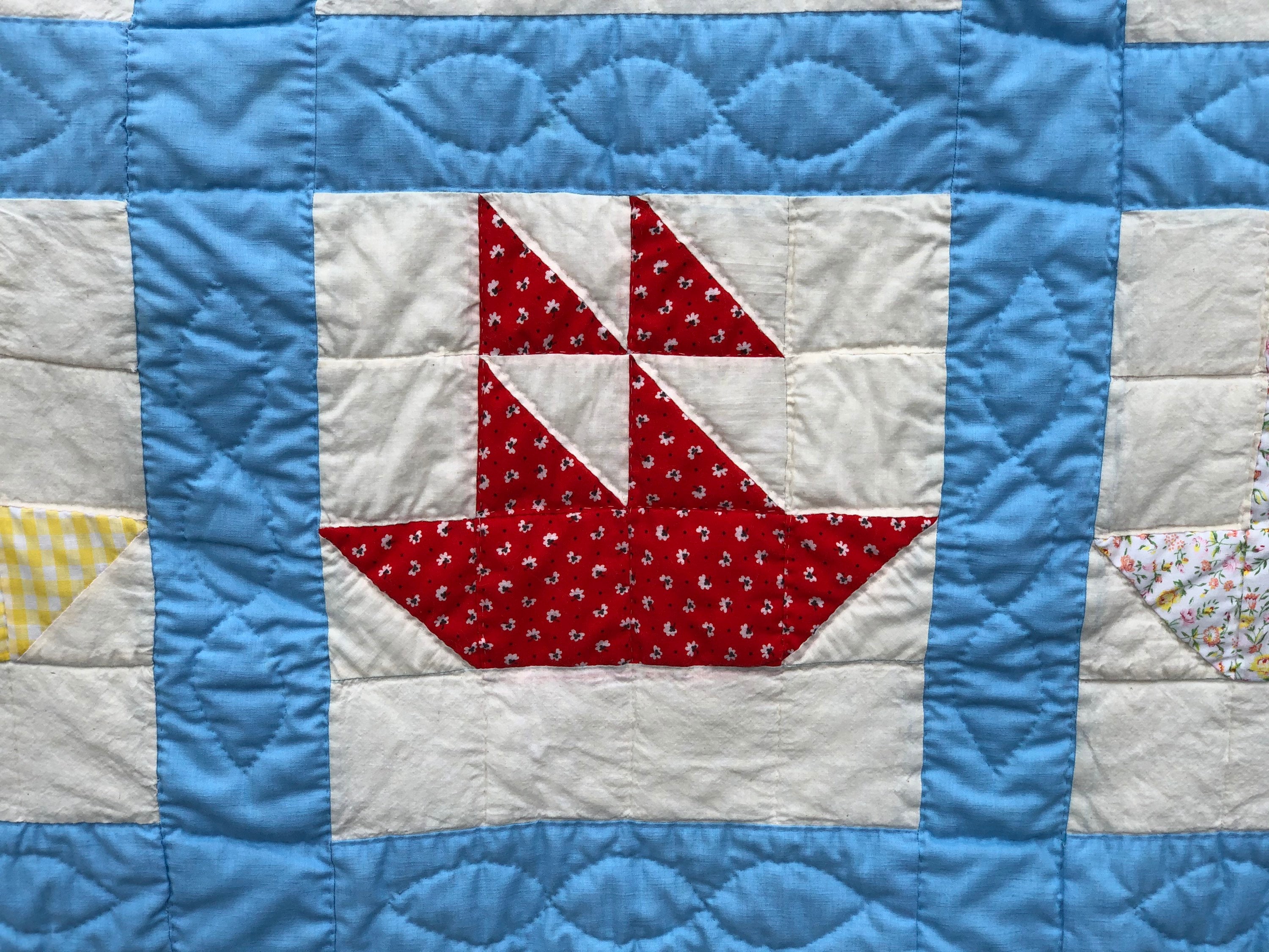 Vintage Sail Boat Quilt Sail Boat Quilt Nautical Quilt | Etsy