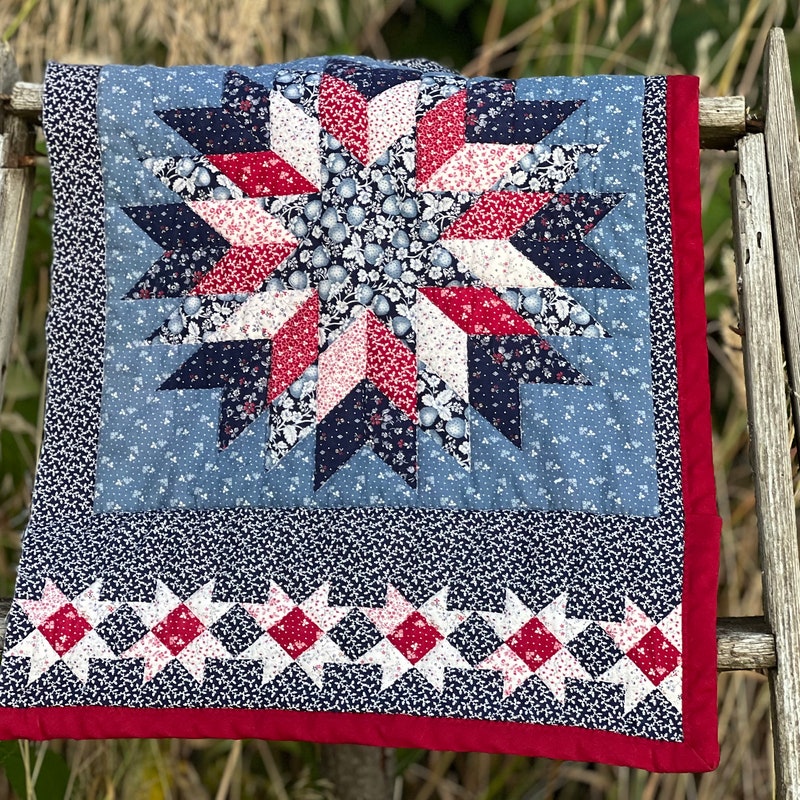 Blue Star Quilt - Etsy