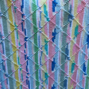 Beautiful, Vintage, Heavy, Pastel Afghan, Vintage Afghan, Blue Yellow ...