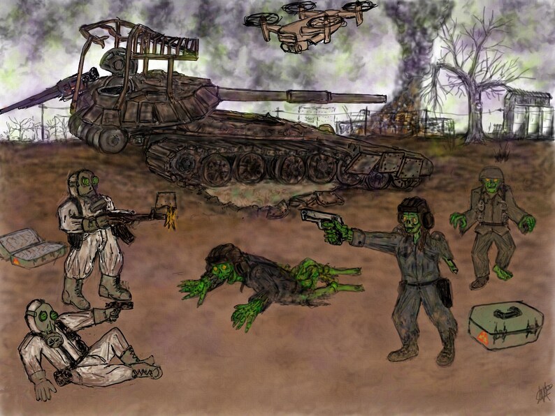 Zombie Time: Hand-drawn Digital Art - Etsy