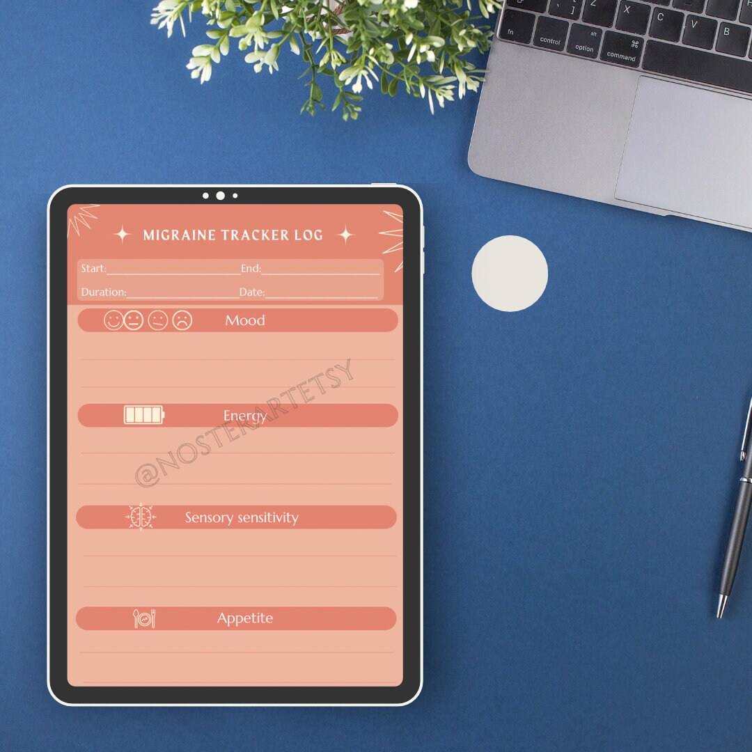 Migraine Chart Tracker - Health Log Medical Tracker Digital Download 3 ...