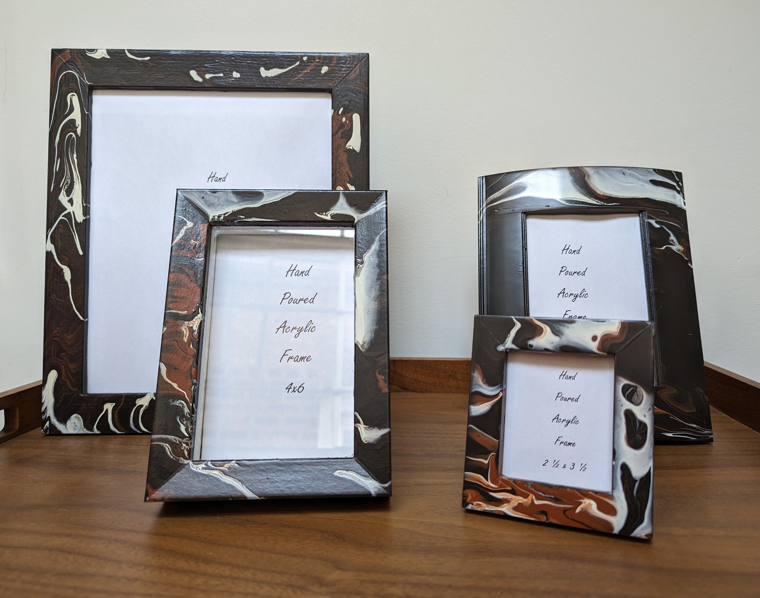 Black, Brown & White Marble Pattern 2 X 3 Picture Frame - Etsy