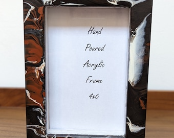 Black, Brown & White Marble Pattern 2 X 3 Picture Frame - Etsy