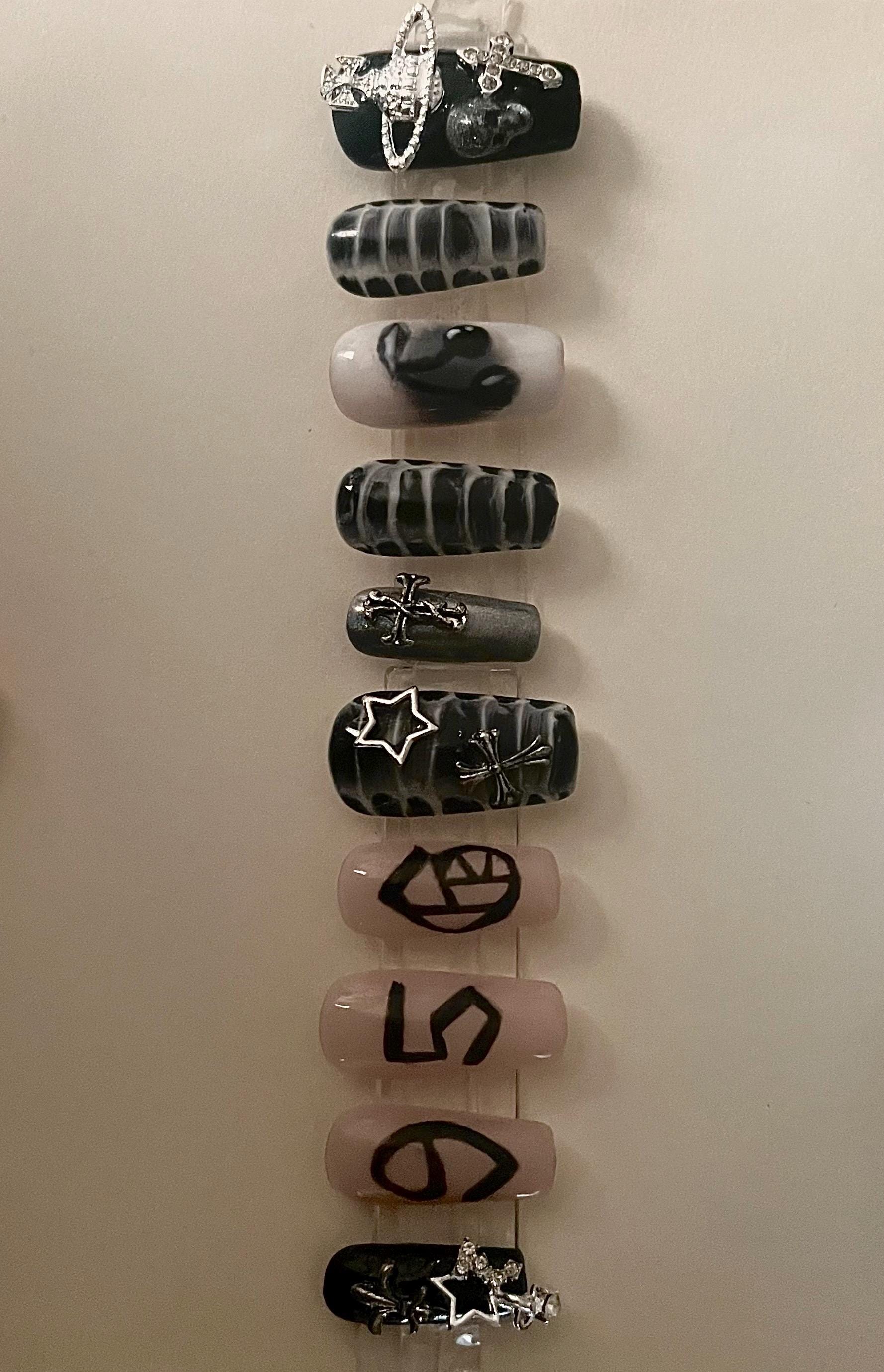 Hand Made Custom Press on Nails, Multiple Colors, Detailed Design ...