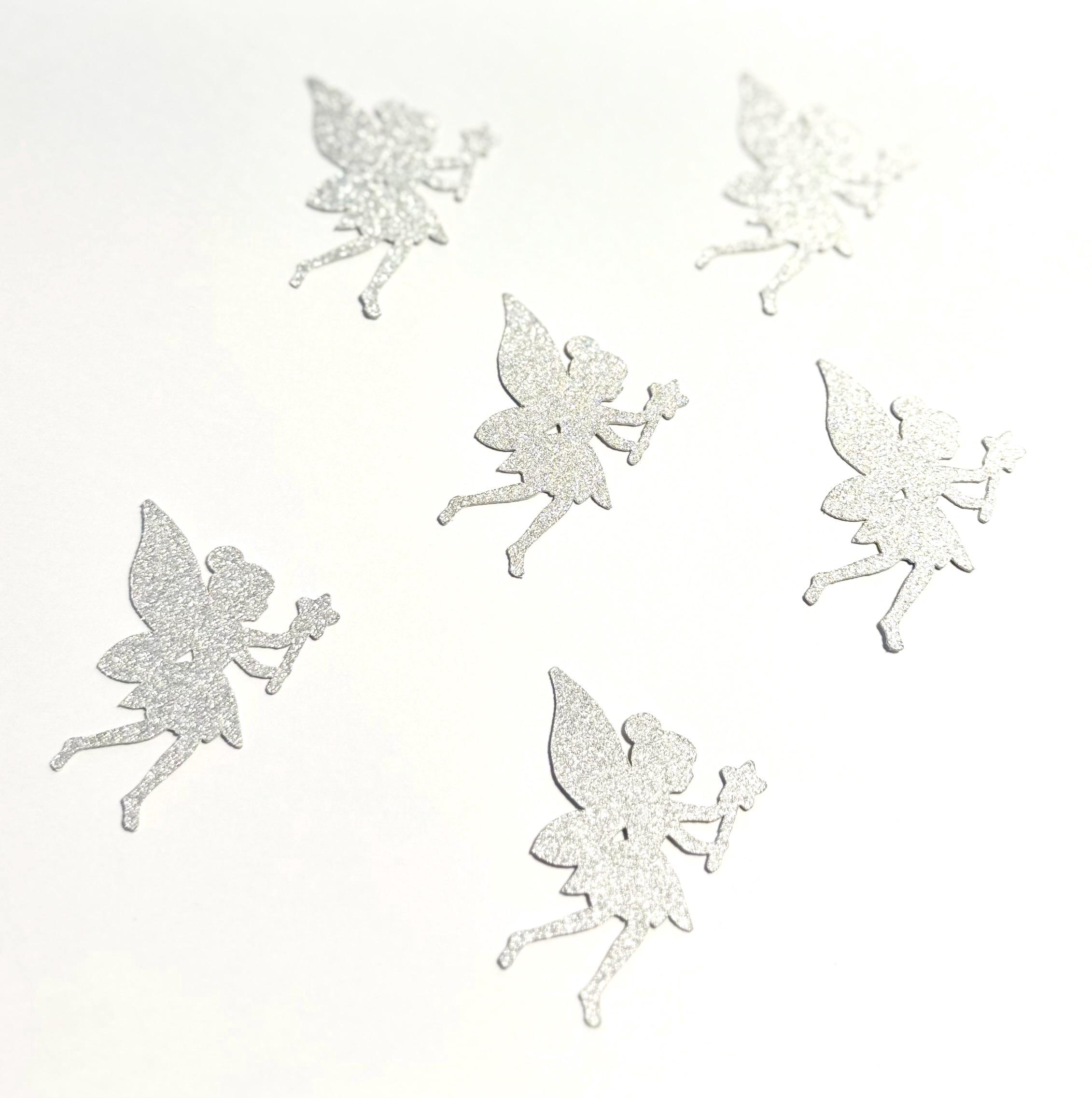 Glitter Gold or Silver Fairy on Pink Vellum Fairy Table Confetti Girls ...