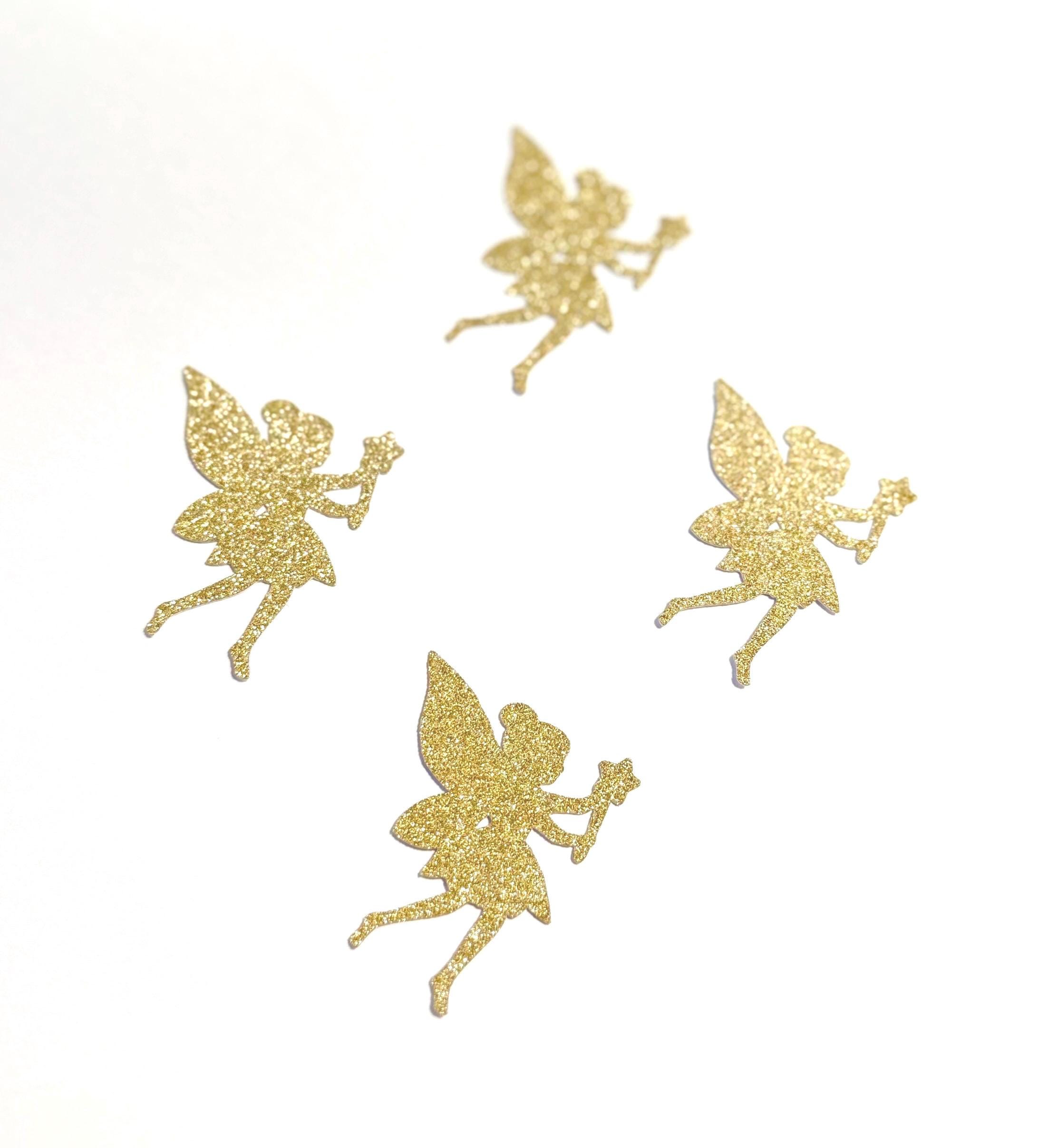 Glitter Gold or Silver Fairy on Pink Vellum | Fairy Table Confetti ...
