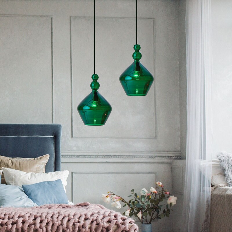 Green Pendant Light - Etsy
