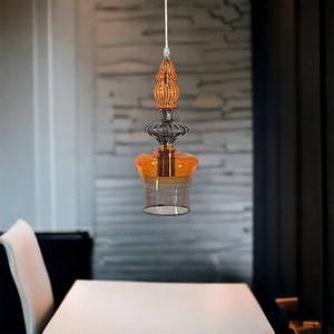 Blown Glass Pendant Light - Kitchen Island Ceiling Light - Pendant ...