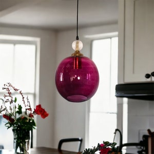 Blown Glass Pendant Light - Kitchen Island Ceiling Light - Pendant ...