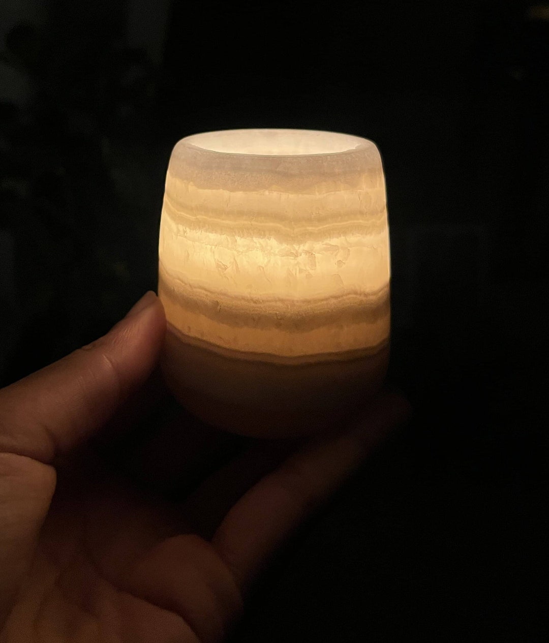 Mini Alabaster Candle Holder - Alabaster Handmade Gift - Decorative ...