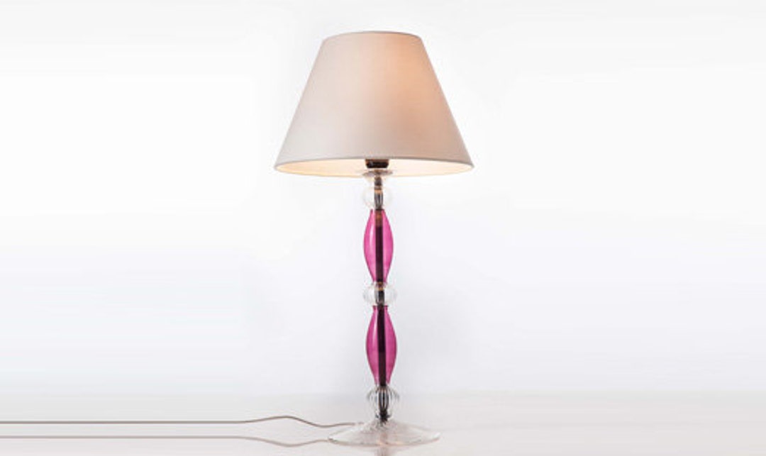 Pink Hued Hourglass-shaped Light Table Modern Handmade Table Lamp New ...