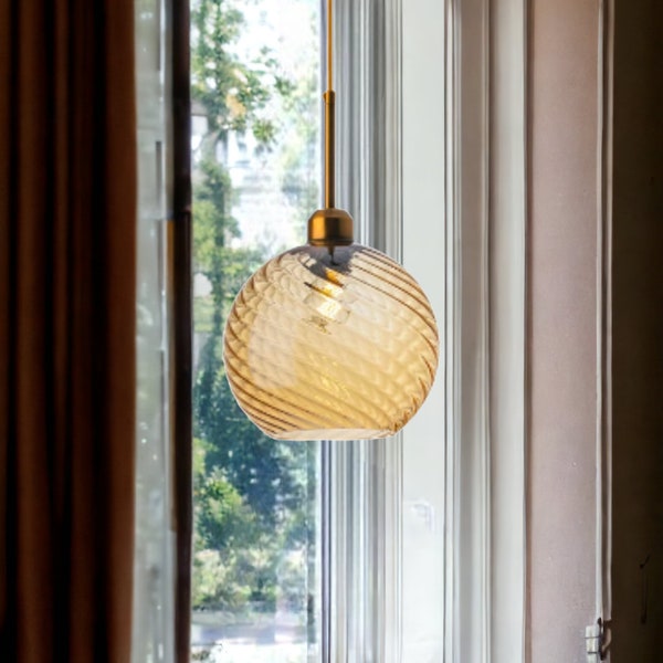 Blown Glass Pendant Light - Etsy