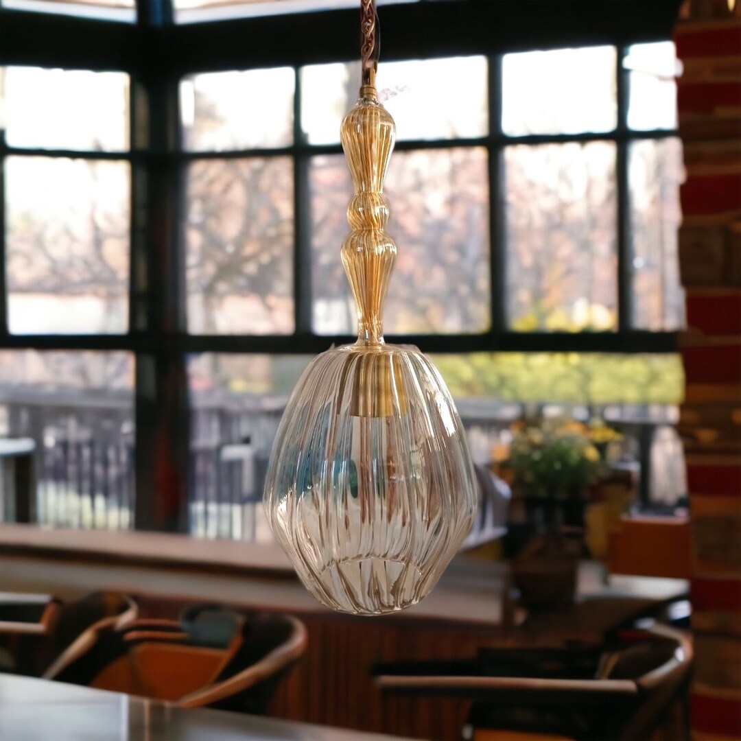 Blown Glass Pendant Light - Kitchen Island Ceiling Light - Pendant ...