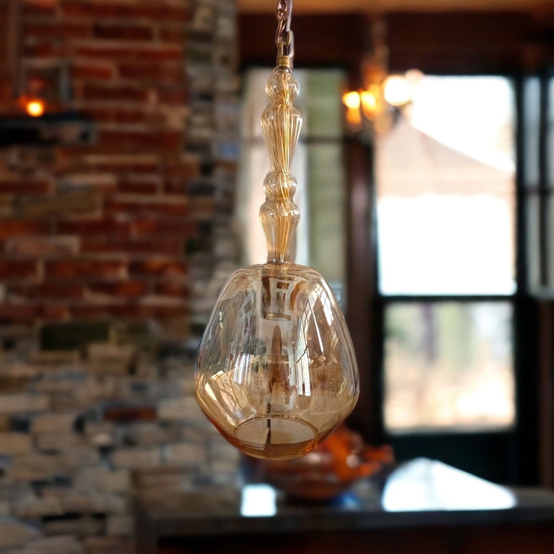 Hand Blown Glass Pendant Light - Blown Glass Pendant Light - Kitchen ...