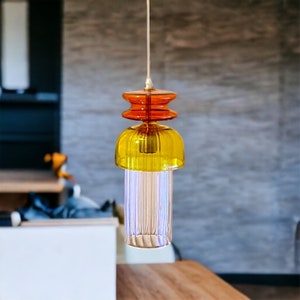 Blown Glass Pendant Light - Kitchen Island Ceiling Light - Pendant ...