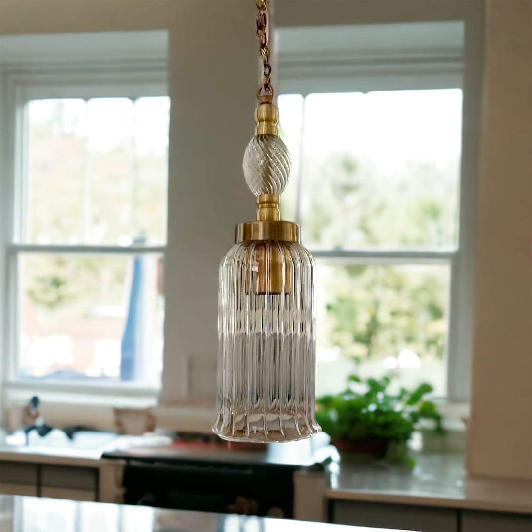 Hand Blown Glass Pendant Light - Kitchen Island Ceiling Light - Blown ...