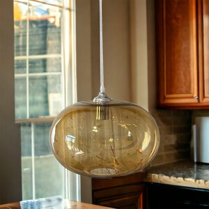 Blown Glass Pendant Light - Kitchen Island Ceiling Light - Pendant ...