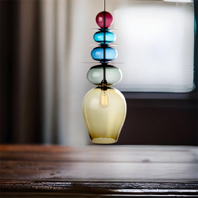 Blown Glass Pendant Pendant Lights Modern Fall Decor Pendant - Etsy