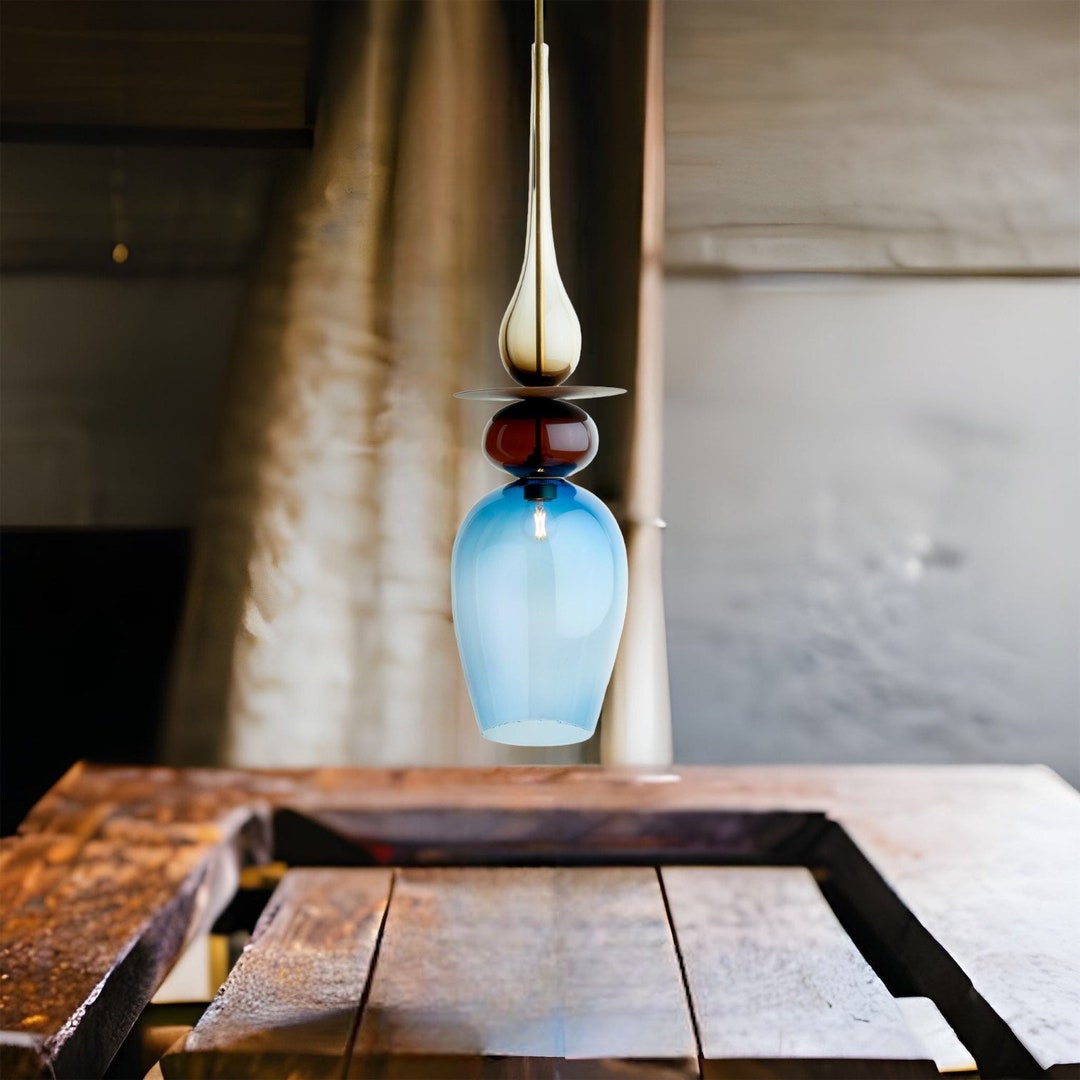 Blown Glass Pendant Pendant Lights Modern Fall Decor Pendant - Etsy