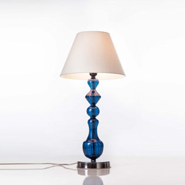 Blue Metal Bedside Lamp - Etsy