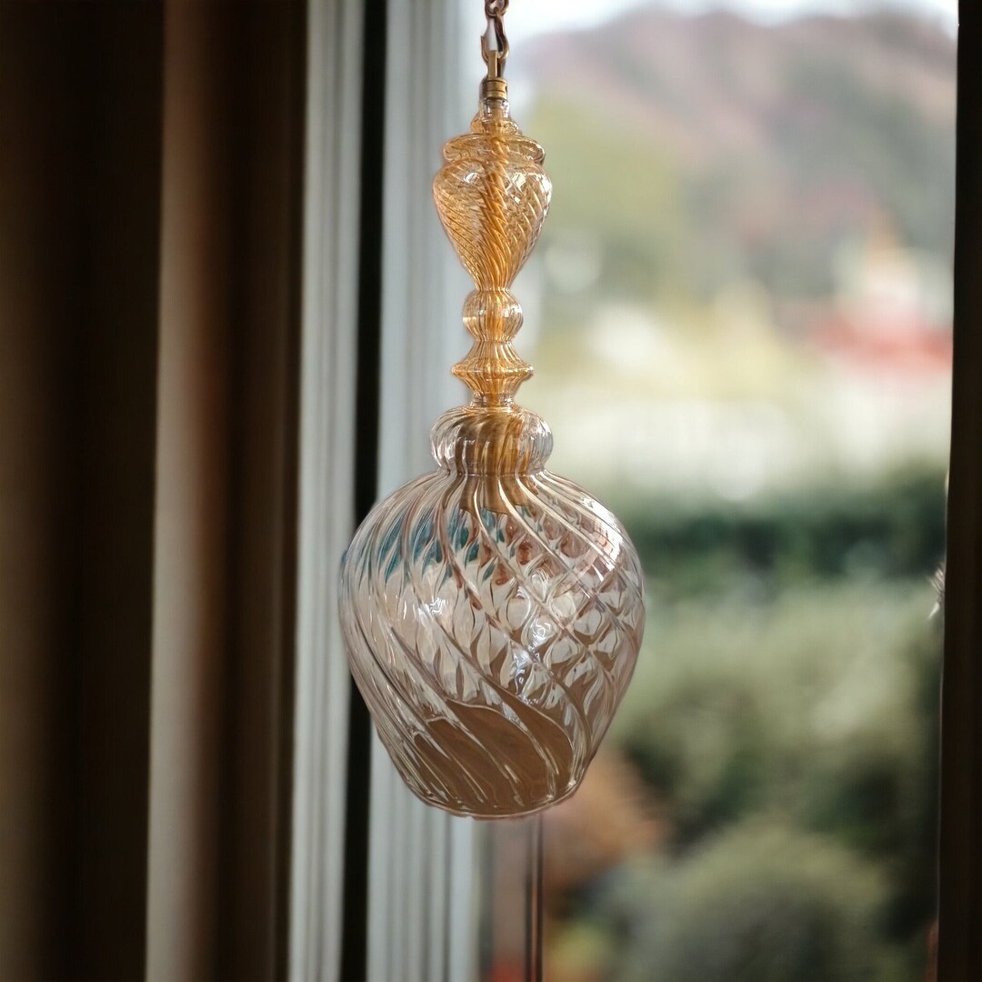 Kitchen Island Ceiling Light - Blown Glass Pendant Light - Pendant ...