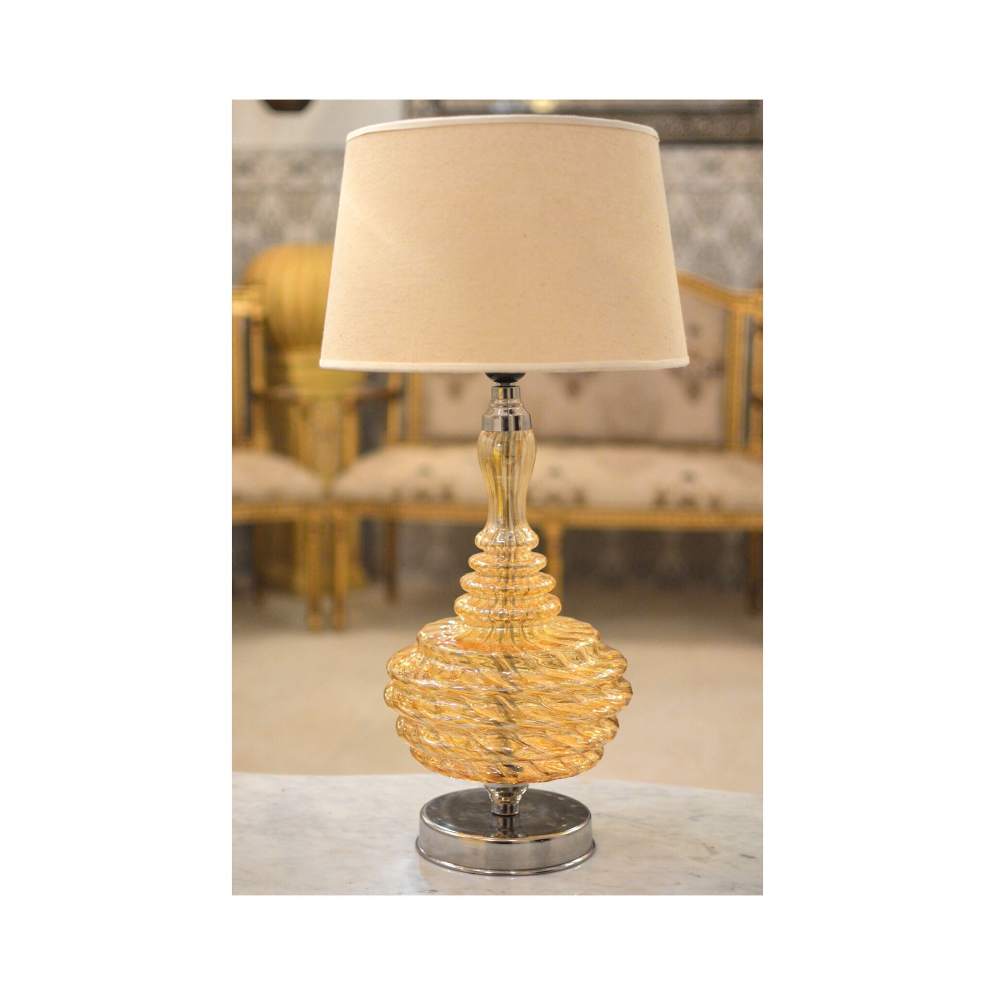 Gold Colored Modern Handmade Table Lamp New Collection Blown - Etsy