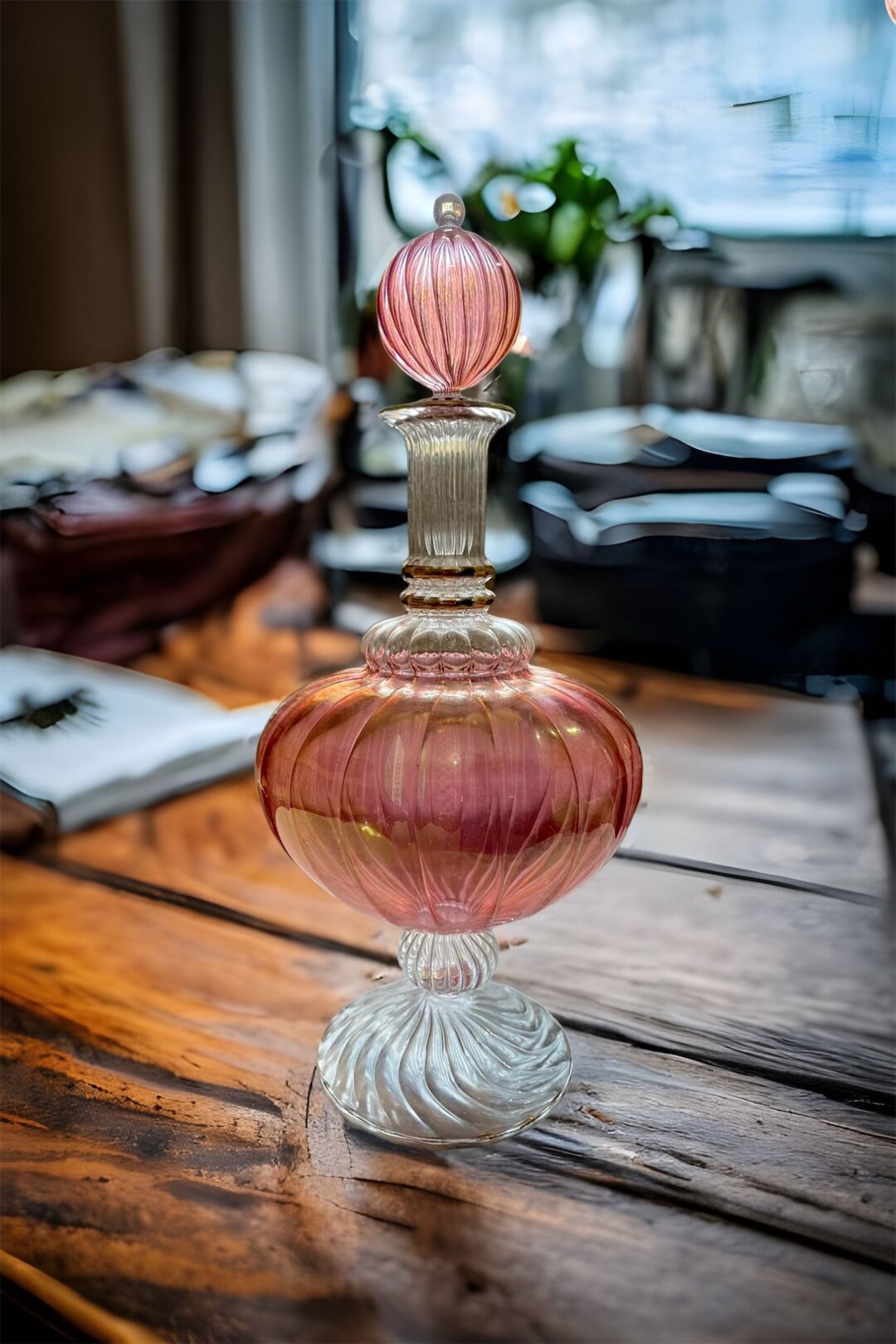 Giant Decanter Art Glass With Giant Stopper - Large Decanter - Custom ...