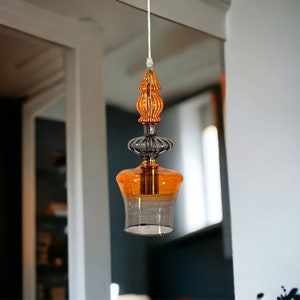 Blown Glass Pendant Light - Kitchen Island Ceiling Light - Pendant ...