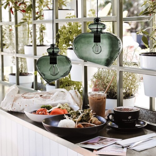 Set of Four Blown Glass Pendant Lights for Kitchen Island - Etsy