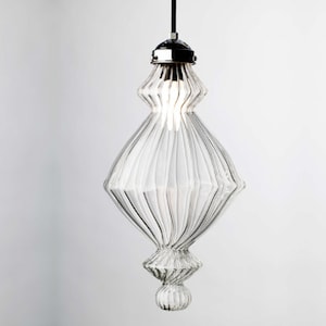 Clear Glass Modern HANDMADE Deco Light Fixture , , Hand Blown Glass ...