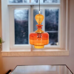 Blown Glass Pendant Light - Kitchen Island Ceiling Light - Pendant ...