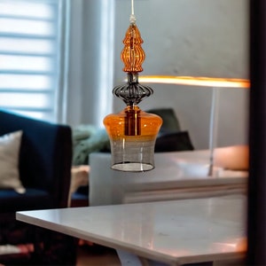 Blown Glass Pendant Light - Kitchen Island Ceiling Light - Pendant ...