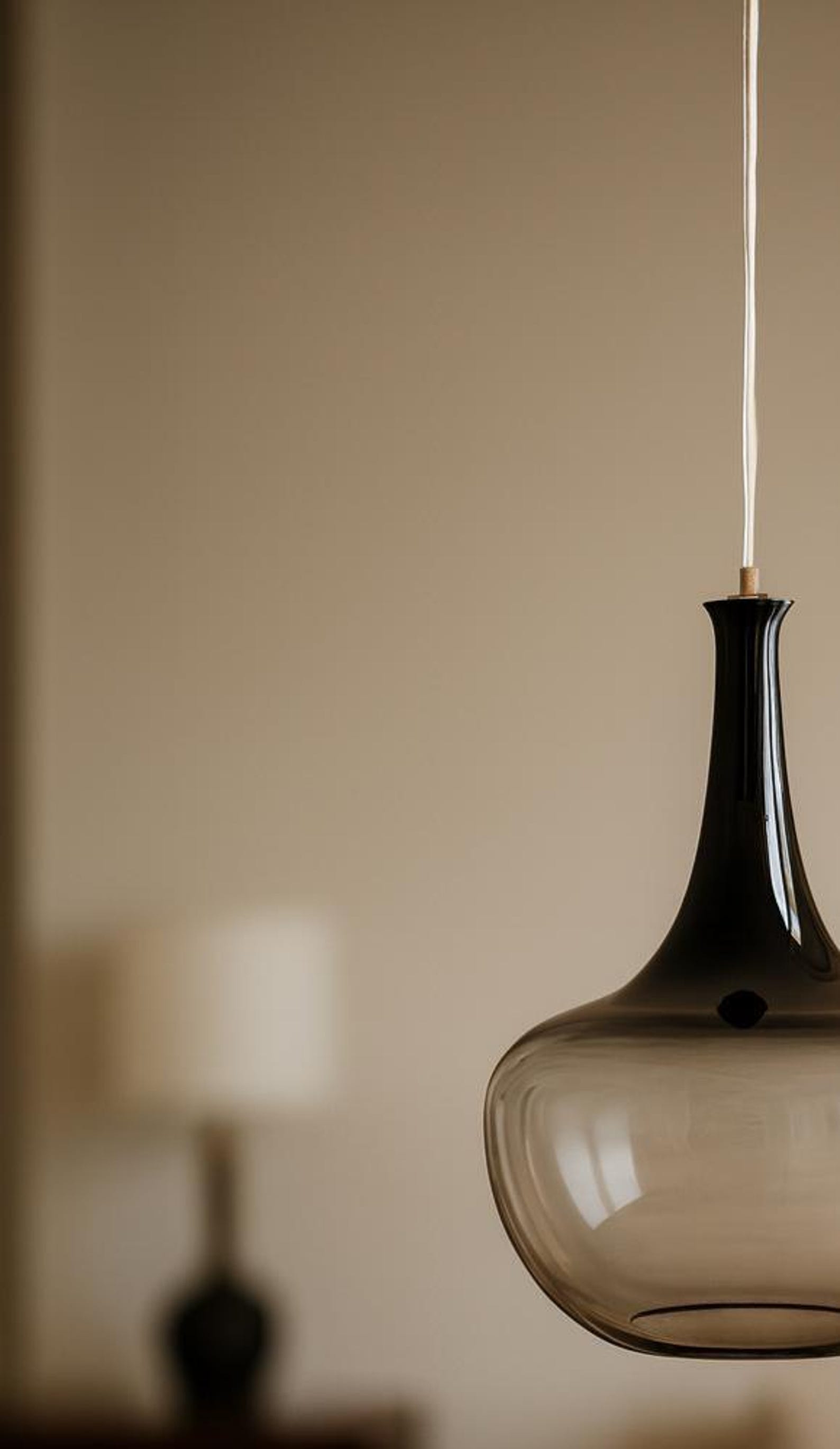 Smoky Glass Bottle Pendant Light – Hand-blown Modern Glass Lighting - Etsy
