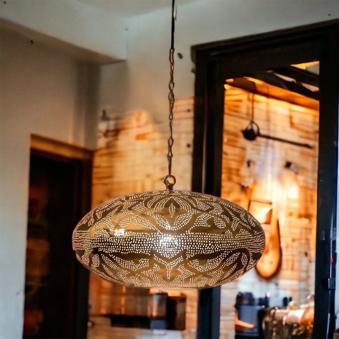 Moroccan Chandelier, Moroccan Pendant, Moroccan Lamp, Handmade Brass ...