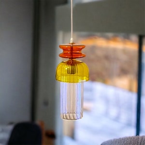 Blown Glass Pendant Light - Kitchen Island Ceiling Light - Pendant ...