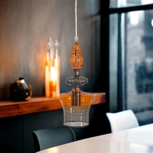 Blown Glass Pendant Light - Kitchen Island Ceiling Light - Pendant ...