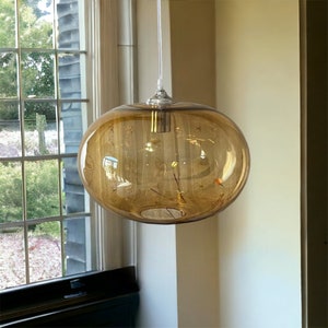 Blown Glass Pendant Light - Kitchen Island Ceiling Light - Pendant ...