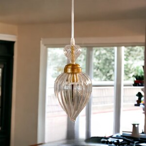 Hand Blown Glass Pendant Light Kitchen Island Ceiling Light Blown Glass ...