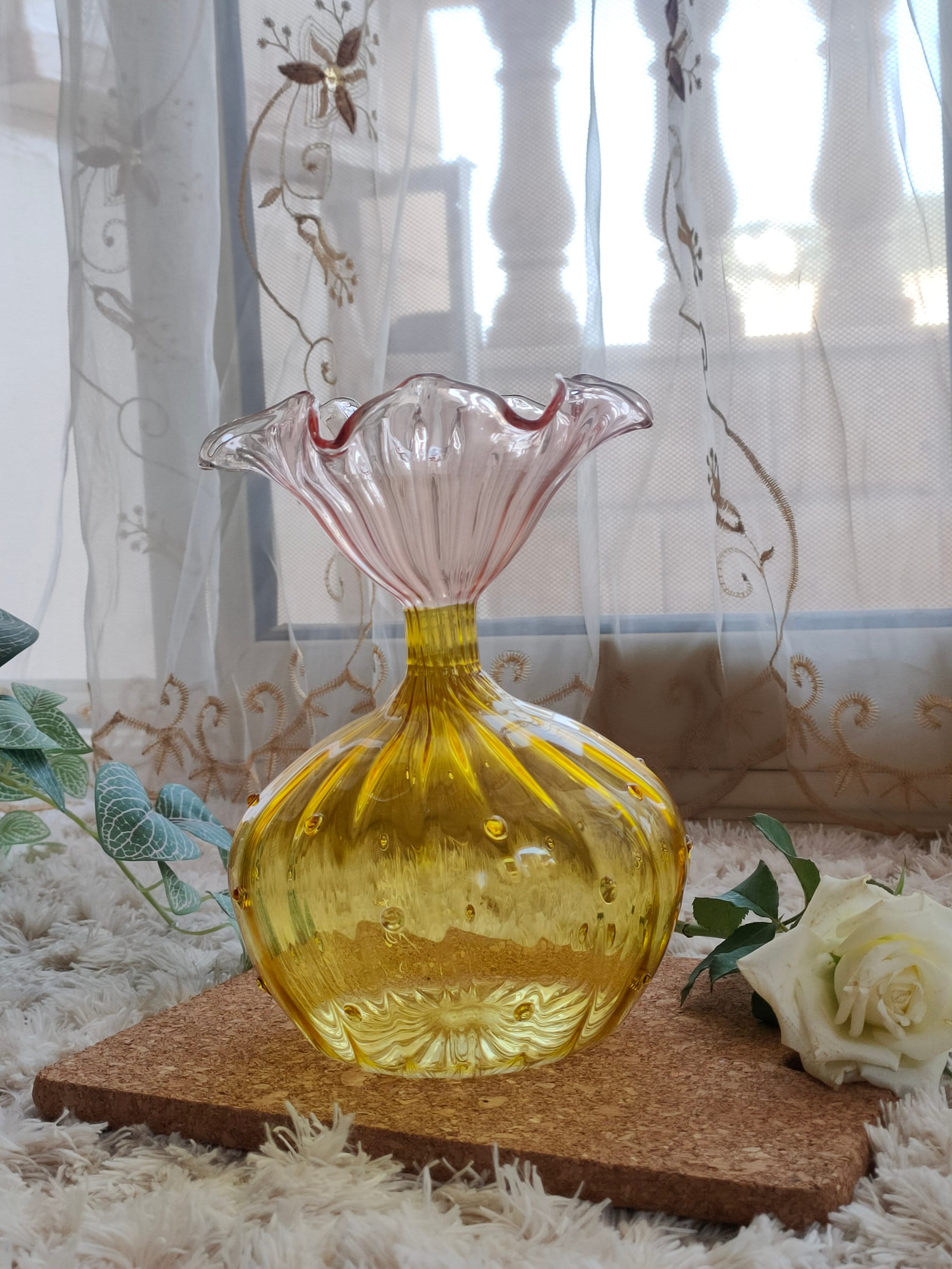 Blooming Flower Blown Glass Vase - Etsy