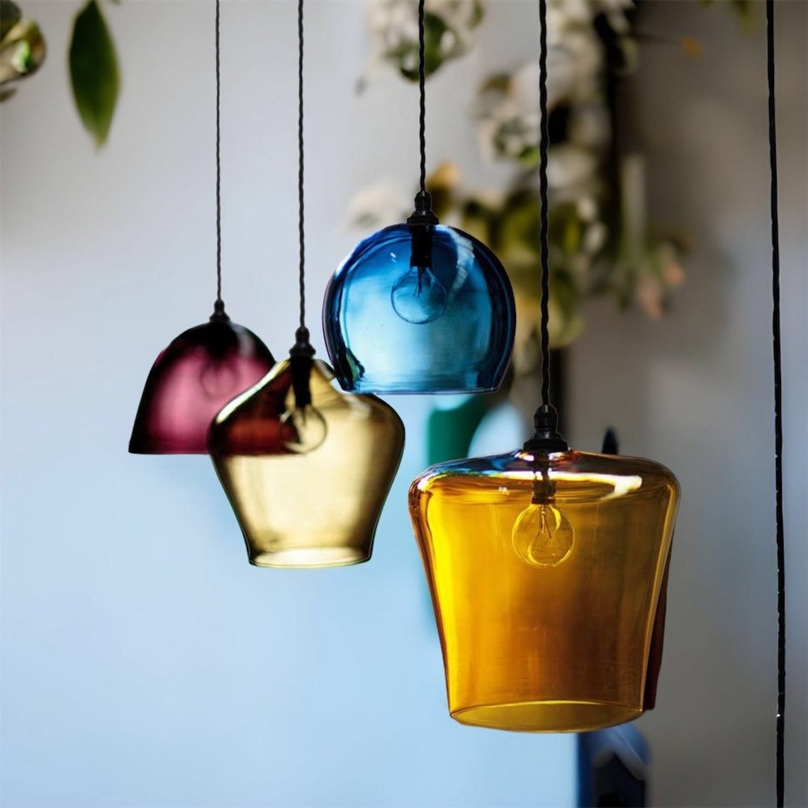 Set of Four Hanging Lights Over Bar Ceiling Light Fixture - Etsy